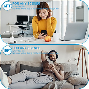 20W Dual Port Fast Charger Block 2-Pack with 6FT & 10FT MFi-Certified Cables, PD/QC3.0 Quick Charge Adapter for iPhone 14/13/12/11 Pro Max/XS/XR/X, iPad, AirPods Pro - Overheat & Surge Protection