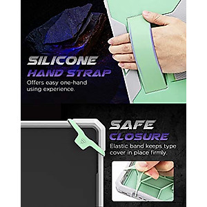 MoKo Case Fit Microsoft Surface Pro 7 Plus/7/6/5/4/LTE, [Heavy Duty] Shockproof Full-Body Rugged Hybrid Tablet Case with Hand Strap & Kickstand Fit Pro 7+/Pro 7/Pro 6/Pro 5/Pro 4/Pro LTE, Green+Gray