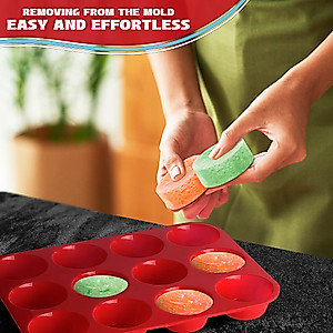 V TOWER 2Pcs Silicone Muffin Pans for Baking - 2 inch Deep Muffin Pan Silicone Molds for Baking Pans Nonstick Muffin Pan 12 Cavity - Silicone Muffin Pan Cupcake Silicone Molds Baking Pan Set