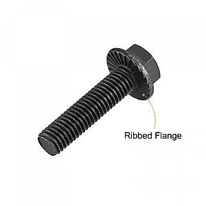 uxcell M10-1.5x40mm Hex Serrated Flange Bolts 10.9 Grade Carbon Steel Screws 10pcs