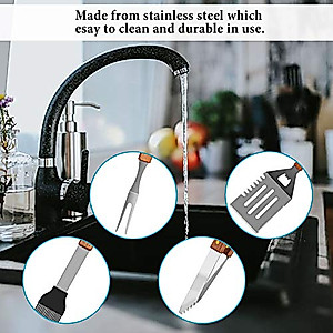 IMAGE Wooded BBQ Accessories and BBQ Grill Mat Set of 3