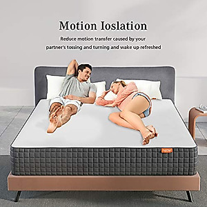 Sweetnight Queen Mattress, Breeze 12 Inch Queen Size Mattress, Medium Firm Ventilated Memory Foam Mattresses for Deep Sleep, Supportive & Pressure Relief with CertiPUR-US Certified