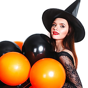 SATINIOR 2 Packs Halloween Witch Hats Witch Costume Accessory for Halloween Party, Black