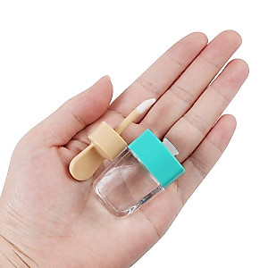 JOLLYSTYLE 15PCS Lip Gloss Tubes - Pink Green Blue Ice Cream Shape Lip Gloss Containers Empty - Refillable Clear Lipgloss/Lip Balm Containers for Girls Women DIY Cosmetics