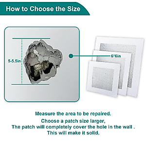 WYIRONG 10 Pack Drywall Repair Kit for Large Holes, 4/6/8 Inch Dry Wall Patch Kits for Erase a Small Nail Hole, Plaster Wall Patching Self Adhesive Aluminum Mesh with Scraper and Sandpaper