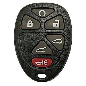 J-ACCES Replacement Key Fob Case Shell for 2007-2014 Chevy Tahoe Suburban 2007-2014 Cadillac Escalade 2007-2014 GMC Yukon 6 Buttons Pad Cover Keyless Entry Remote Car Key Casing (Black)