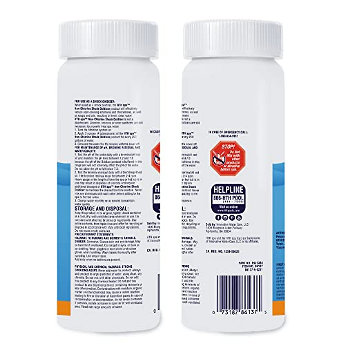 HTH Spa Care Non-Chlorine Shock Oxidizer, Spa & Hot Tub Chemical Clears Cloudy Water, 1.25 lbs