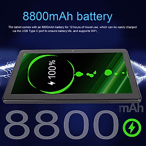 Gugxiom Android 12 Tablet 10.1 Inch Tablet, 4GB ROM Octa Core Processor 8800mAh Battery, 1920x1200 IPS HD Touchscreen 8MP + 13MP Camera, Bluetooth,WiFi (US Plug)