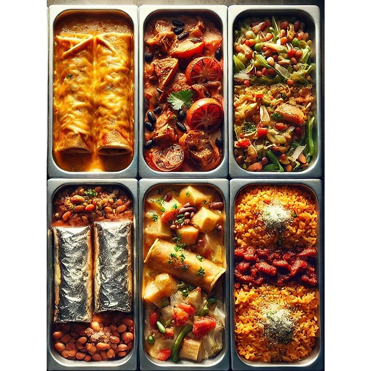 Acero Pro 6 Container Outdoor Steam Table Food Warmer Cart - Bain Marie - 6 Standard 1/3 Pans (12" x 6" x 4") - 30 Quarts Total - Stainless Steel - Propane Powered - Portable for Catering & Events