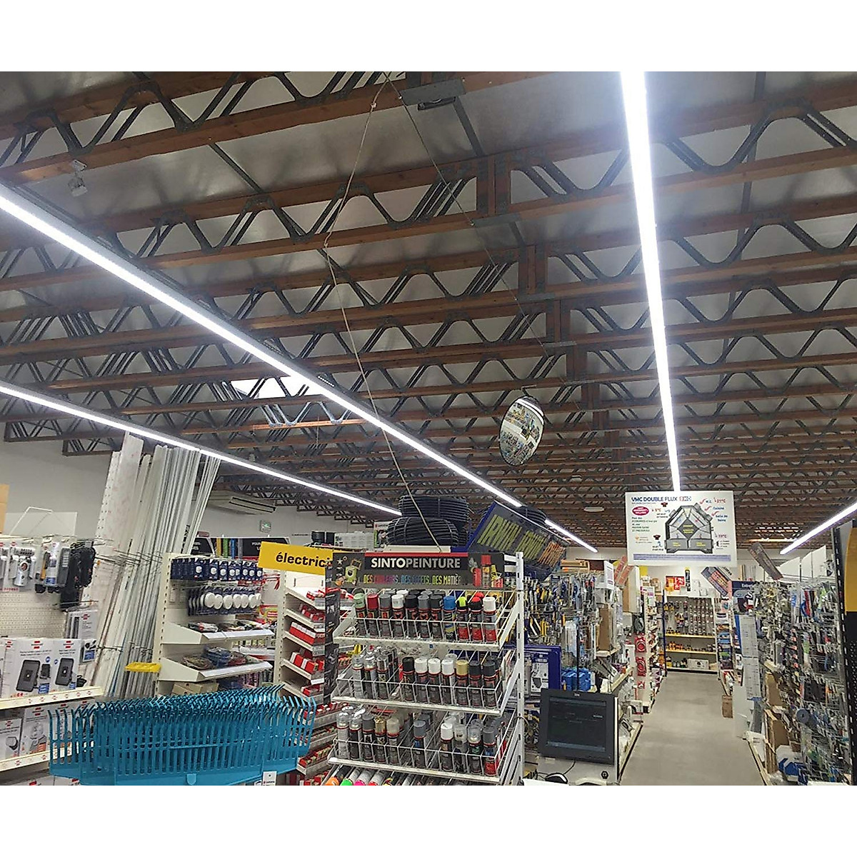 FAITHSAIL 8FT LED Shop Lights, 110W Linkable LED Strip Light, 13800LM, 1-10V Dimmable, 5000K, Commercial Grade Big Size 8 Foot Linear Ceiling Lighting Fixtures for Warehouse, Garage, Workshop, 2 Pack