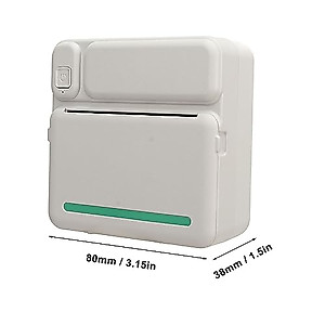 ANGGREK Pocket Printer, Portable Mini Printer Practical Lightweight 200 DPI Resolution Labor Saving with 1 Roll of Paper for Labels