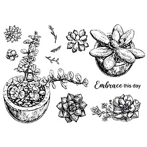 Silicone Seal Stamp Flower Pot Clear Stamps for DIY Scrapbooking Card Making Embossing Photo Album Paper Rubber Stamps-4