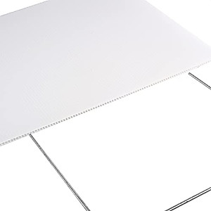 Kichwit 3 Pack Blank Yard Signs with Stakes, 17 x 12 Inches, White Plastic Yard Lawn Sign for Indoor or Outdoor Use