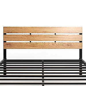 BONSOIR Full Size Bed Frame Steady Steel Platform with Wood Headboard/Footboard,No Box Spring Needed, Easy Assembly, Squeaking Free (Full Size)