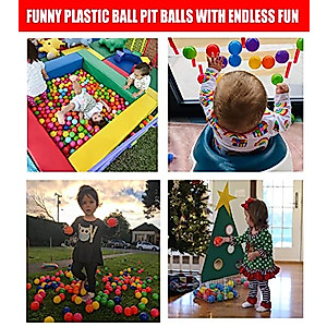 LANGXUN 100pcs Soft Plastic Ball Pit Balls - Plastic Toy Balls for Kids - Ideal Baby Toddler Ball Pit, Ball Pit Play Tent, Baby Pool Water Toys, Kiddie Pool, Party Decoration, Photo Booth Props