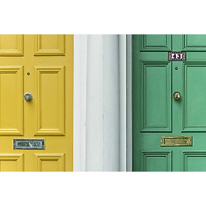 TORO DEL ORO House Numbers & Letters on Enamel Ceramic Tile Hand Painted Technical Dry Rope Names & Address Design Medium Flower 5.5 x 10.5 cm (Letter "C")