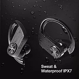 Nidiox Wireless Earbuds Deep Bass in-Ear Touch Control Waterproof, Mono&Twin Mode/30H Playtime/USB-C Charging Case/Built-in Mics for Running Gym Workout