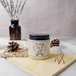 A Hug in a Jar - Lavender Scented Candles, Love You Gifts, Thinking of You Gifts for Women Friends, Girlfriend, Boyfriend, Mom, Sisters, Birthday, Get Well, Sympathy, Christmas Gifts