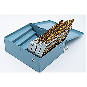 LLDSIMEX 60 Piece 1#-60# Titanium Nitride Coated Numbered Drill Bit Set High Speed Steel (0.228" - 0.040")