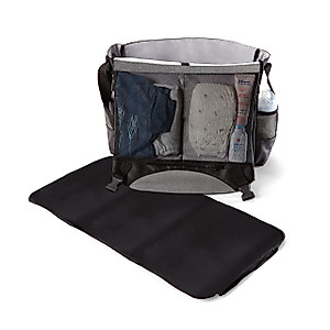 Skip Hop Baby All-in-One Swift Changing Station Messenger Diaper Bag, Heather Grey