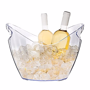 Ice Bucket Wine Bucket，Clear Acrylic 4 Liter Plastic Tub for Drinks and Parties, Food Grade, Perfect for Wine, Champagne or Beer Bottles