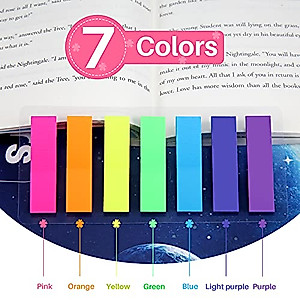 moinkerin 980 Pcs Sticky Notes Flags, 7 Color Index Tabs Index Flag Bright Colors Page Index Stickers Translucent Page Makers for Page Bookmarks