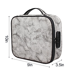 YOOMIK Smell Proof Case with Lock, Upgrade Odor Proof Bag Stash Box for Travel Storage Pouch(Marble Black)