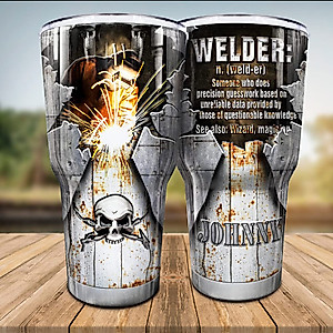 N NAMESISS All Over Printed Tumbler, WELDER Personalized Someone Data Provided By Those Of Questionable, Magician, Gift for Father, Him, Father's Day, 30 OZ