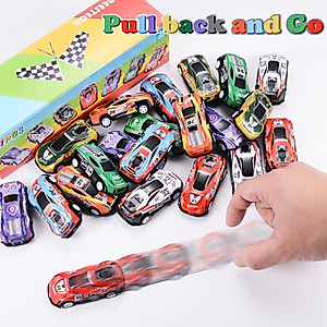 21 Pack Pull Back Toy Cars, Party Favors, Goodie Bag Stuffers, Race Vehicles Bulk, Pinata Fillers, Teacher Treasure Prize Box Toys for Boys Girls Toddlers 2,3,4,5 Years Old
