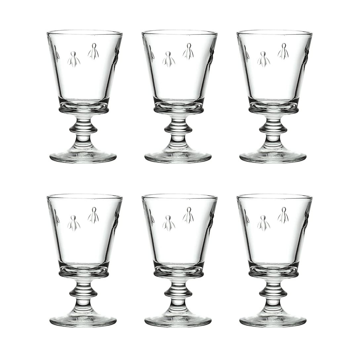 La Rochere Bee Wine Glass Set of 6 Goblet 8 Ounce