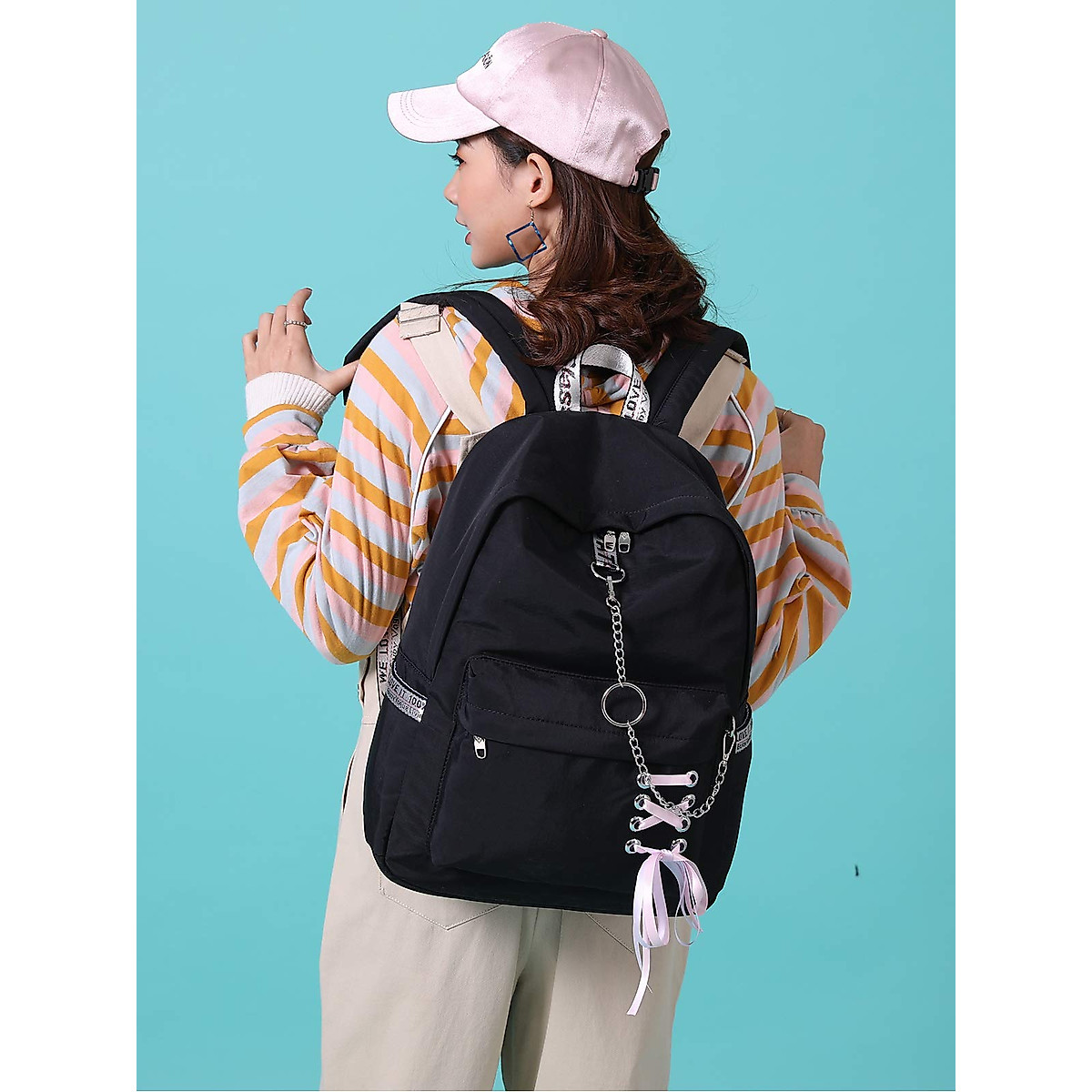 Hey Yoo HY760 Cute Casual Hiking Daypack Waterproof Bookbag School Bag Backpack for Girls Women