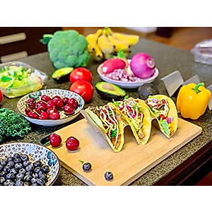 Taco Holder - Taco Stand Stainless Steel Set of 4, Dishwasher, Oven and Grill Safe, Easy to Clean and Folded Up for Compact Storage, Nacho Trays for Taco Tuesday Dinner Party