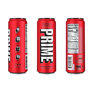 NEW Prime Hydration Drink Energy Cans 5 Flavor Variety Sampler Pack! - 200mg Caffeine, Zero Sugar, 300mg Electrolytes, Vegan - (12 Fl Oz Cans) - (10-Pack)