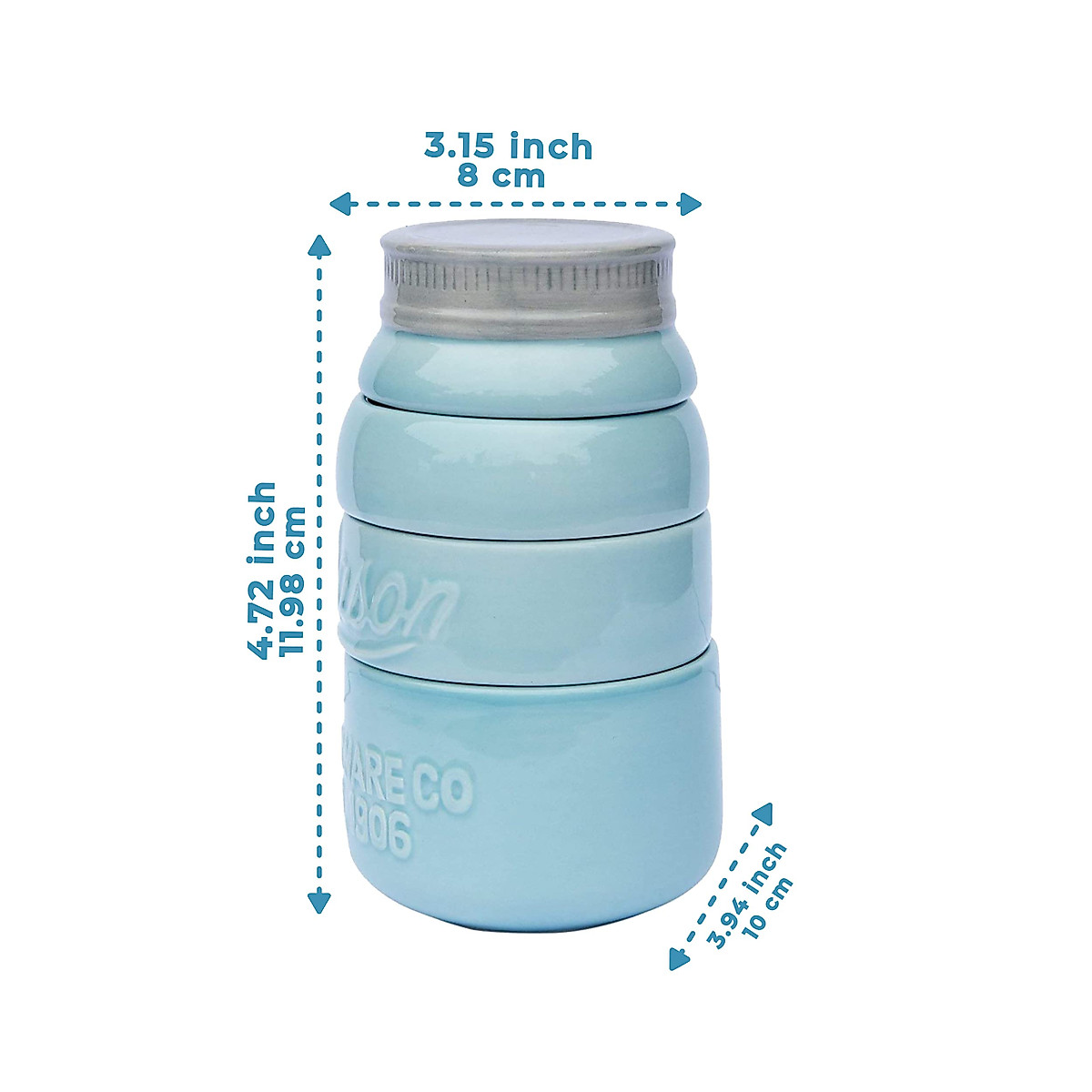 Comfify Bundle - Mason Jar Butter Holder, 10pcs Ceramic Kitchenware Set