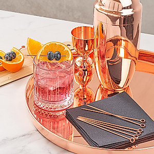 Restaurantware 4.5-inch Stainless Steel Cocktail and Martini Picks: Perfect for Professional Bars or At Home Use - Copper Plated Skewer For Fruit or Olive Garnishes - 10ct Toothpicks