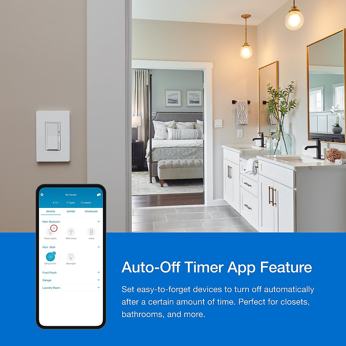 Lutron Caséta Wireless Smart Lighting Dimmer Switch for Wall and Ceiling Lights | PD-6WCL-WH | White