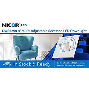 NICOR Lighting DQR4MA11202KWH LED Downlights, Matte White