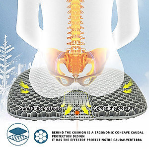 Gel Seat Cushion for Long Sitting, Extra Large Gel Cushion for wheelchair Reduce Sweat, Desk Chair Cushion, Seat Cushion for back pain/for Car/for Office Chairs/for kitchen chairs/ for Pressure Relief