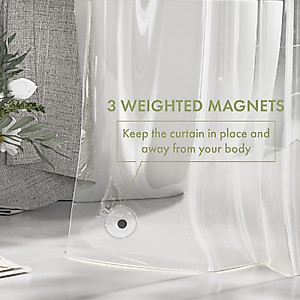 AmazerBath Clear Shower Curtain Liner, 72x72 Plastic Shower Liner, Waterproof PEVA Shower Curtain Liner, Cute Lightweight Shower Curtains for Bathroom with Magnets and 12 Rustproof Metal Grommet Holes