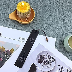 FS Premium Handmade Bookmark for Women Inlaid Silver Wire by Hands Quality Solid Wood Classical & Light Luxury (Silver)