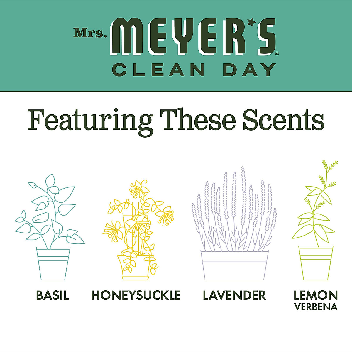MRS. MEYER'S CLEAN DAY Hand Soap Refill Scent Variety Pack 2 CT (Lavender + Basil)