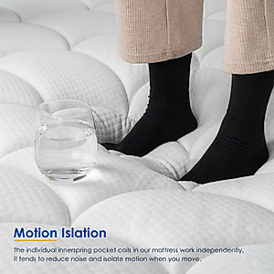 QUEEN ROSE Queen Size 12inch Mattress, Pillow Top Mattress, Memory Foam Mattress in a Box with Individual Pocket Spring for Motion Isolation and Silent Sleep, Pressure Relief, CertiPUR-US