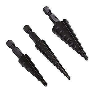 Hex Handle Step Drill Bit, Heat Treatment Step Drill Bit Non Slip for Metal