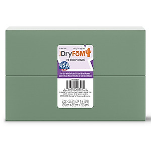 FloraCraft Floral Desert DryFōM 2 Piece Brick 2.6 Inch x 3.4 Inch x 7.8 Inch Green