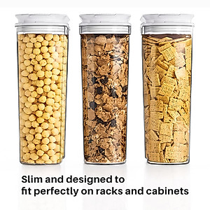 Ducoak Cereal Containers Storage Set Airtight Food Storage Containers with Lids Flip-Top 2PCK Plastic Cereal Storage Containers Cereal Organizer Dispenser for Pantry Kitchen(135.3oz/4L)