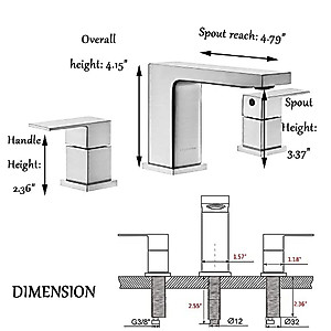 VCCUCINE Widespread Brushed Nickel 3 Hole Bathroom Faucet,2 Handles 8 Inch Bathroom Faucets for Sink 3 Hole, Modern Bathroom Vanity Sink Faucet with Drain and Supply Lines