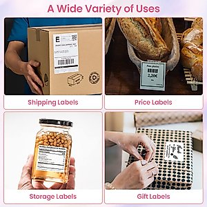 Phomemo Bluetooth Thermal Label Printer, 241BT 4X6 Wireless Shipping Label Printer for Small Business, Pink Label Printer for Shipping Package, Compatible with iPhone, Android, Amazon, Shopify, UPSP