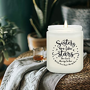 Maybeone Sisters are Like Stars Gifts - Sisters Gifts from Sister - Lavender Scented Candle Gifts for Sister - Christmas, Mother's Day, Birthday Gifts for Sister from Brother