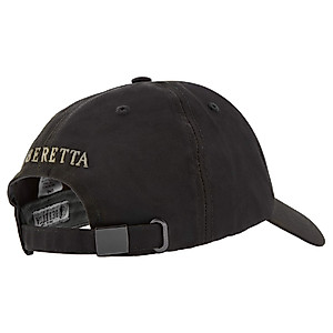 Beretta Men's Waxed Cotton Hunting Outdoor Casual Hat with Beretta Trident logo, Olive Green, One Size