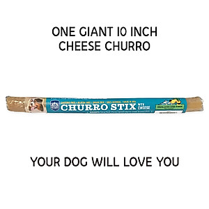 yaky Churro Himalayan Cheese Treats | Lactose Free - Gluten Free - Grain Free | USA Made | for All Breeds | 1 x 10 inch Churro | Real Himalayan Cheese Churro